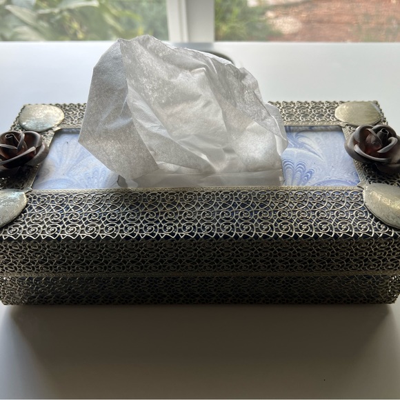 Bath | Vintage Metal Tissue Box Holder | Poshmark